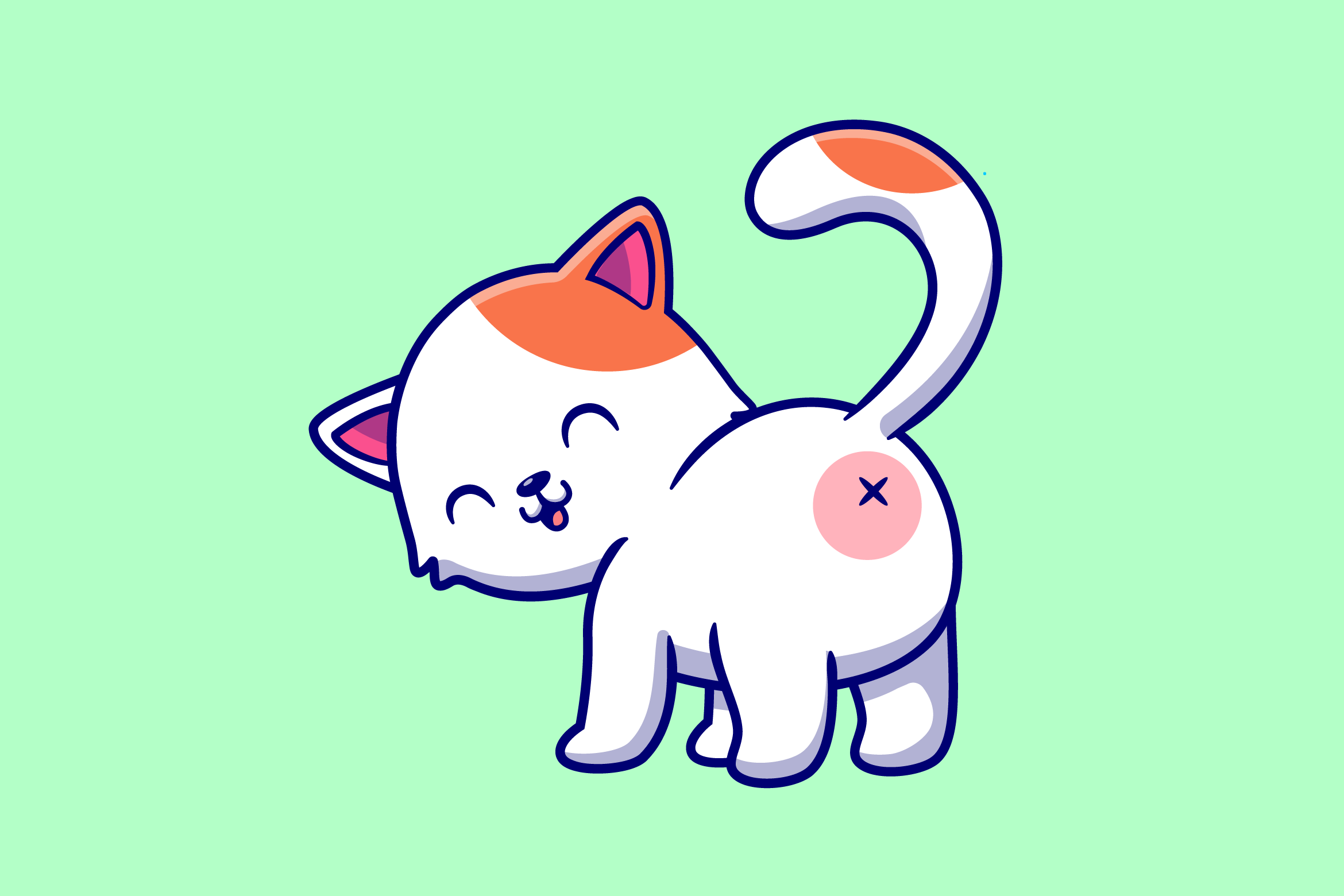 Cute Cat Butt Cartoon Illustration, an Animal Illustration by Catalyst Labs