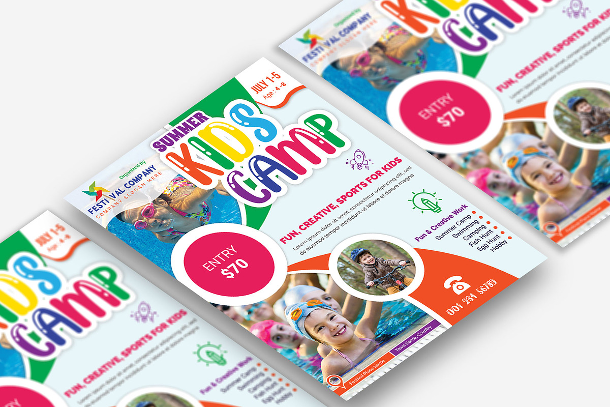 Kids Summer Camp Flyer | Ms Word, a Flyer Template by Imagine Design Studio