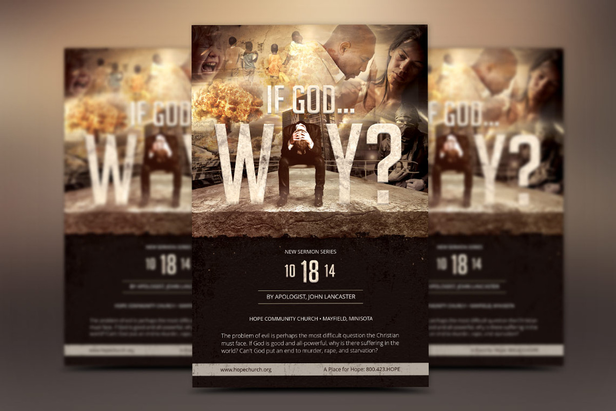 God Question Flyer Poster Template, a Flyer Template by Godserv Designs