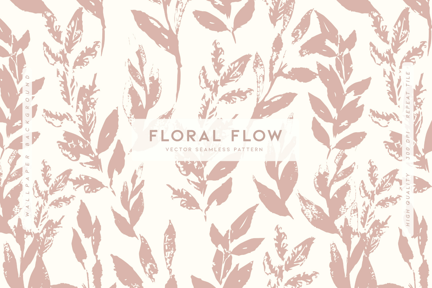 Subtle Printed Leaves, a Pattern Graphic by MalyskaStudio