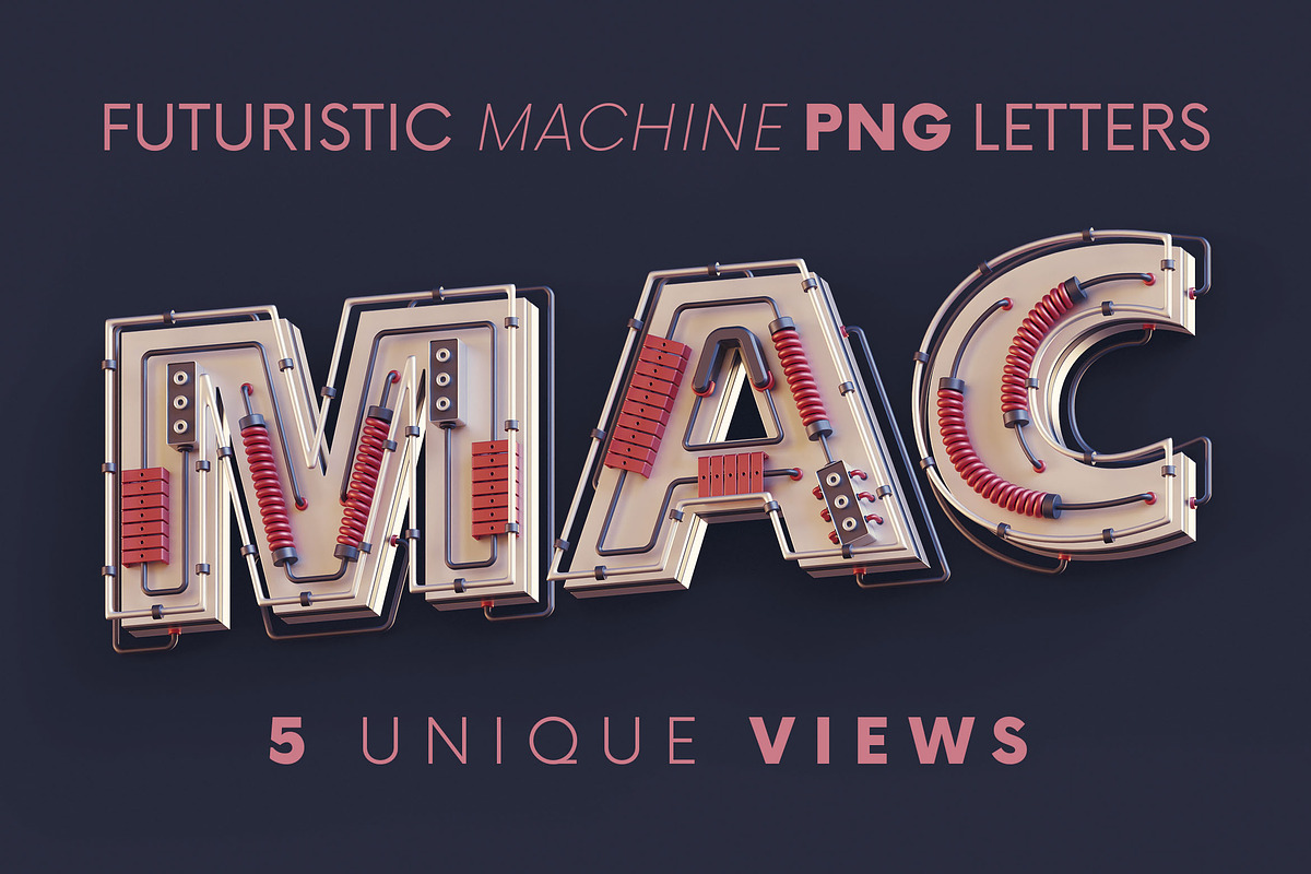 Futuristic Machine - 3D Lettering, a Graphic by MIIM