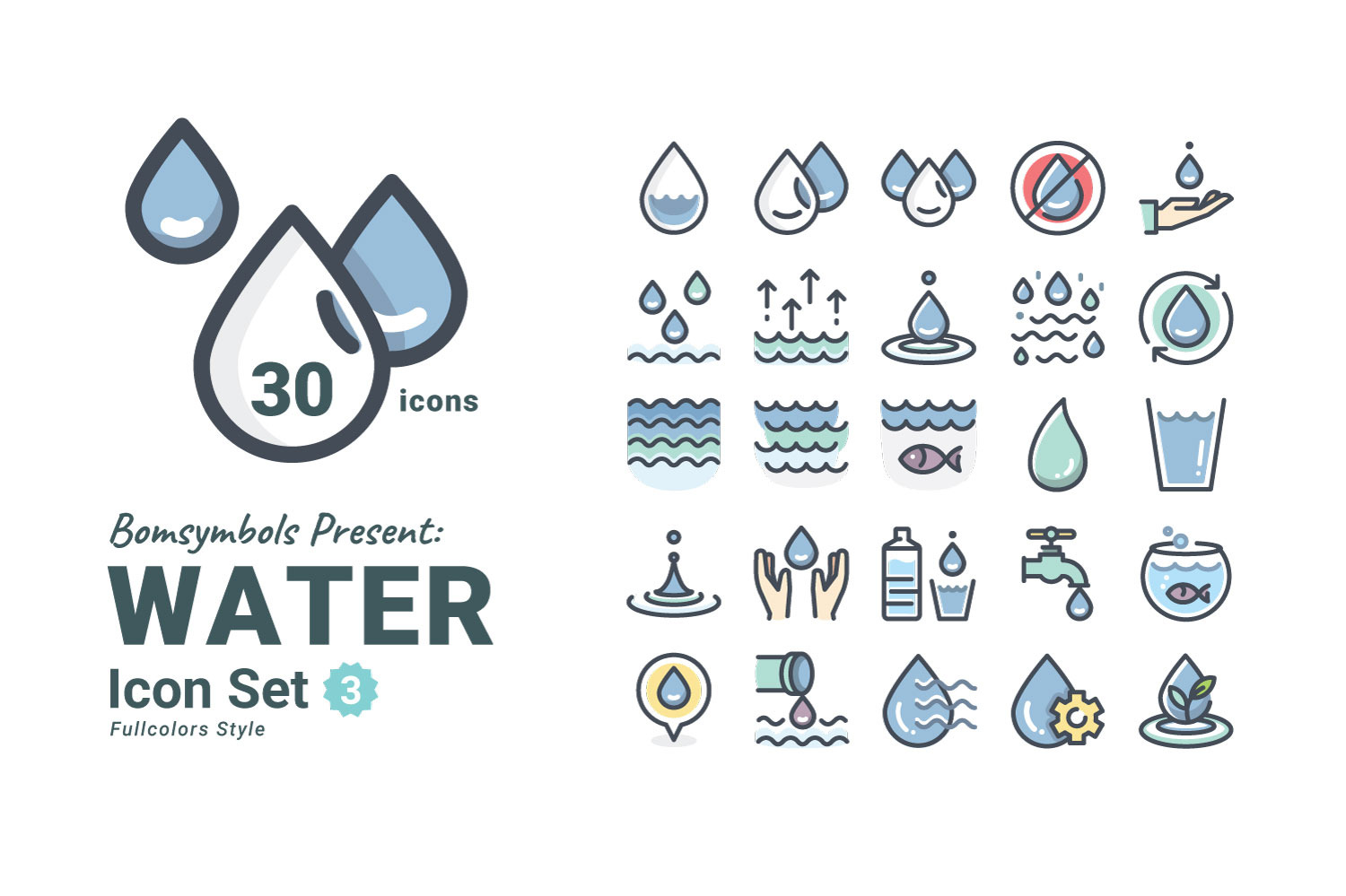 Water Fullcolors Icon Set, an Icon by BomSymbols