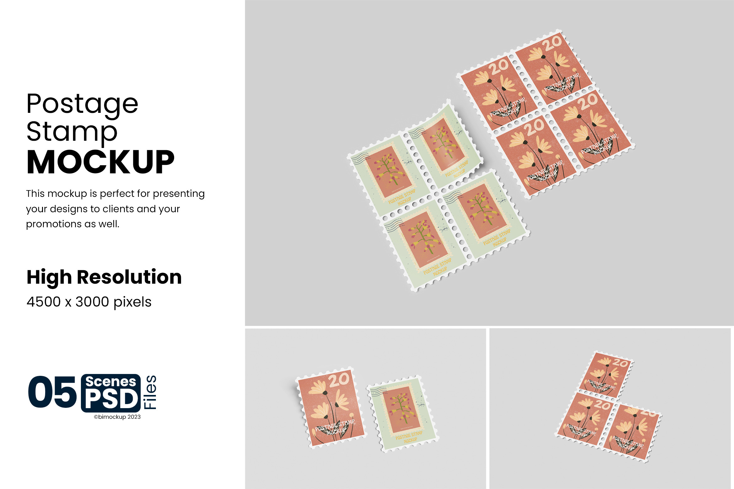 Postage Stamp Mockup, a Product Mockup by bimockup | Creative Market