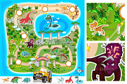 Prehistoric Zoo Map Collection 01, an Animal Illustration by ...