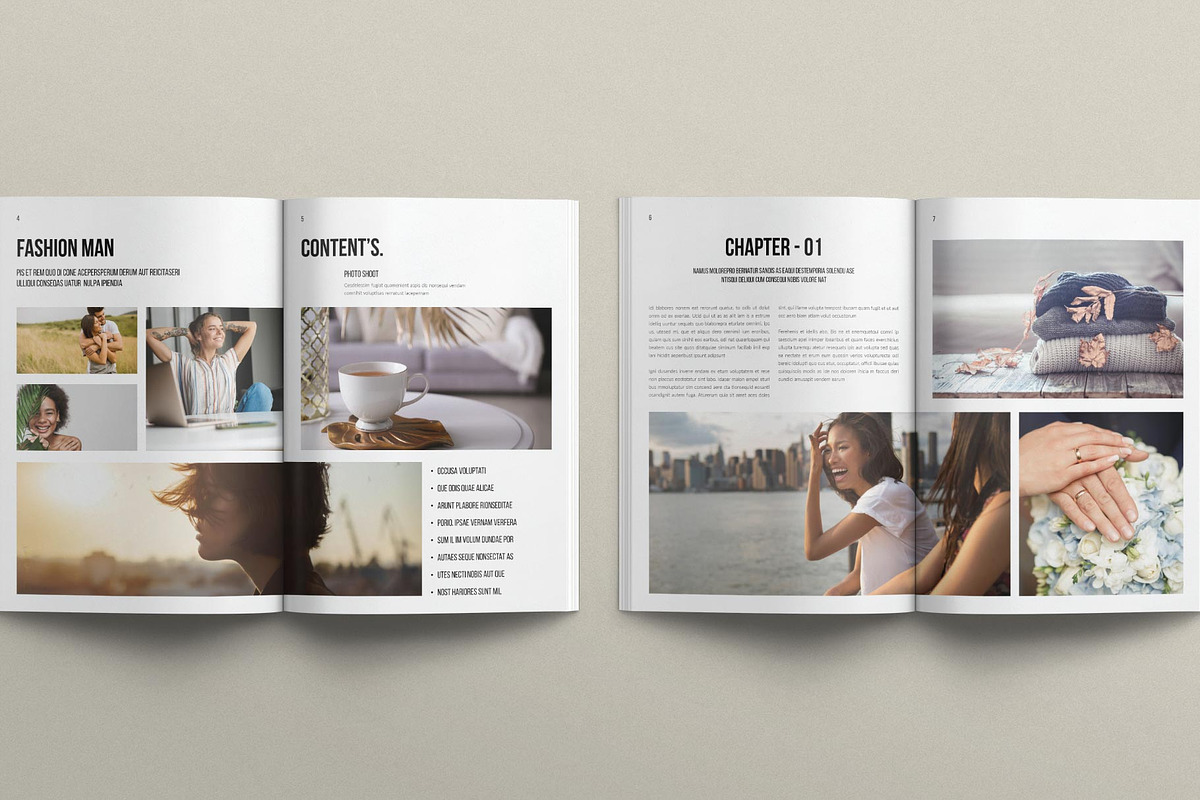 Photography Book Layout Template, a Magazine Template by E-Type