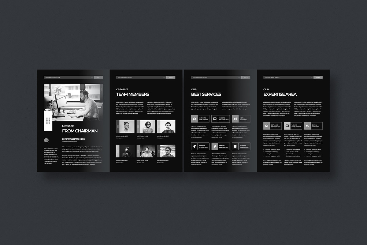 Black Proposal Design Template, a Magazine Template by mijli