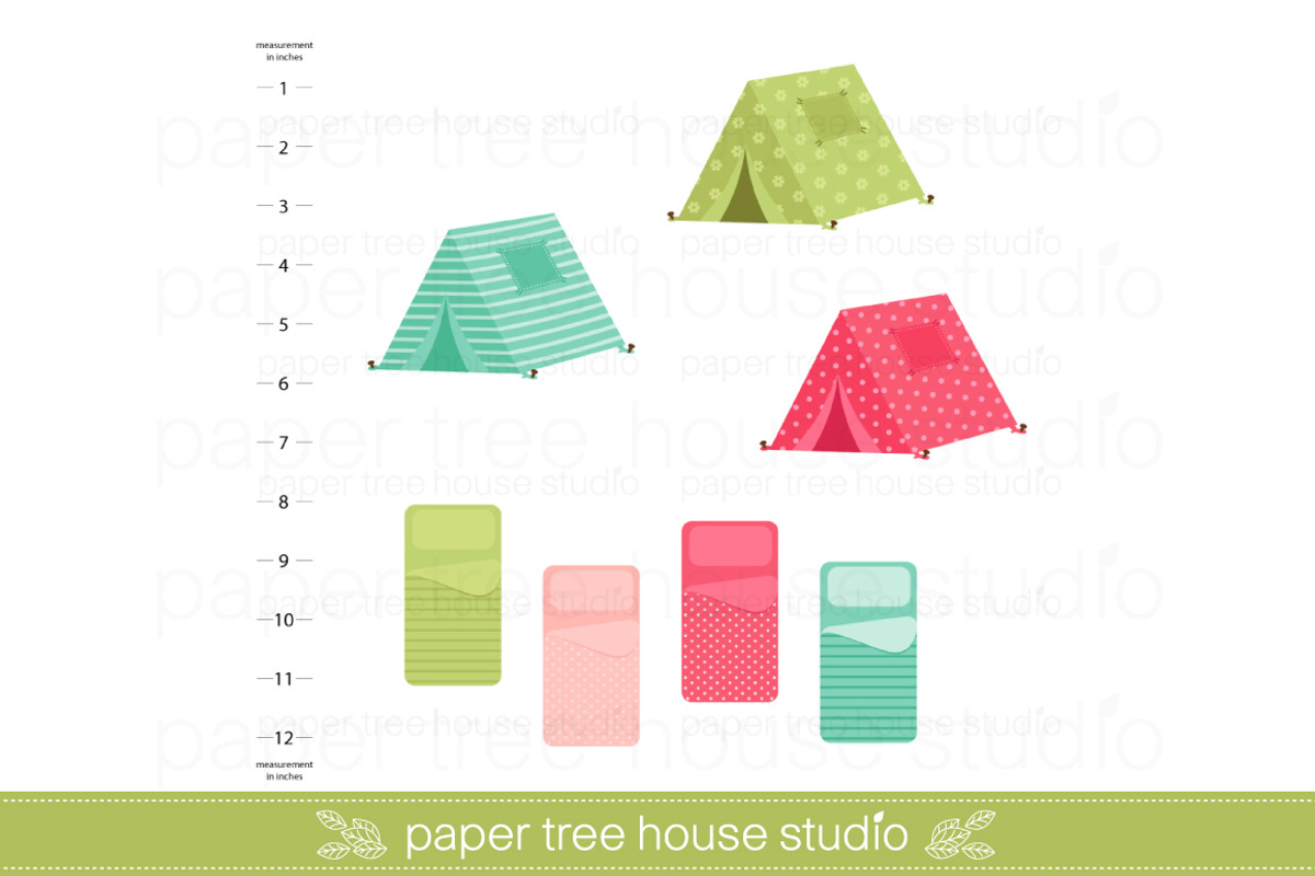 Happy Camper Clip Art Set, an Illustration by Paper Tree House Studio