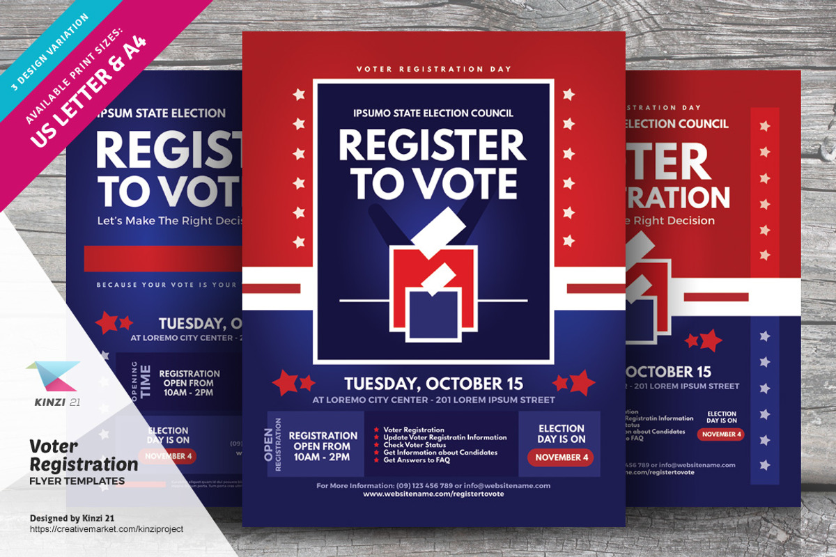 Voter Registration Flyer Templates, a Flyer Template by kinzi21 ...
