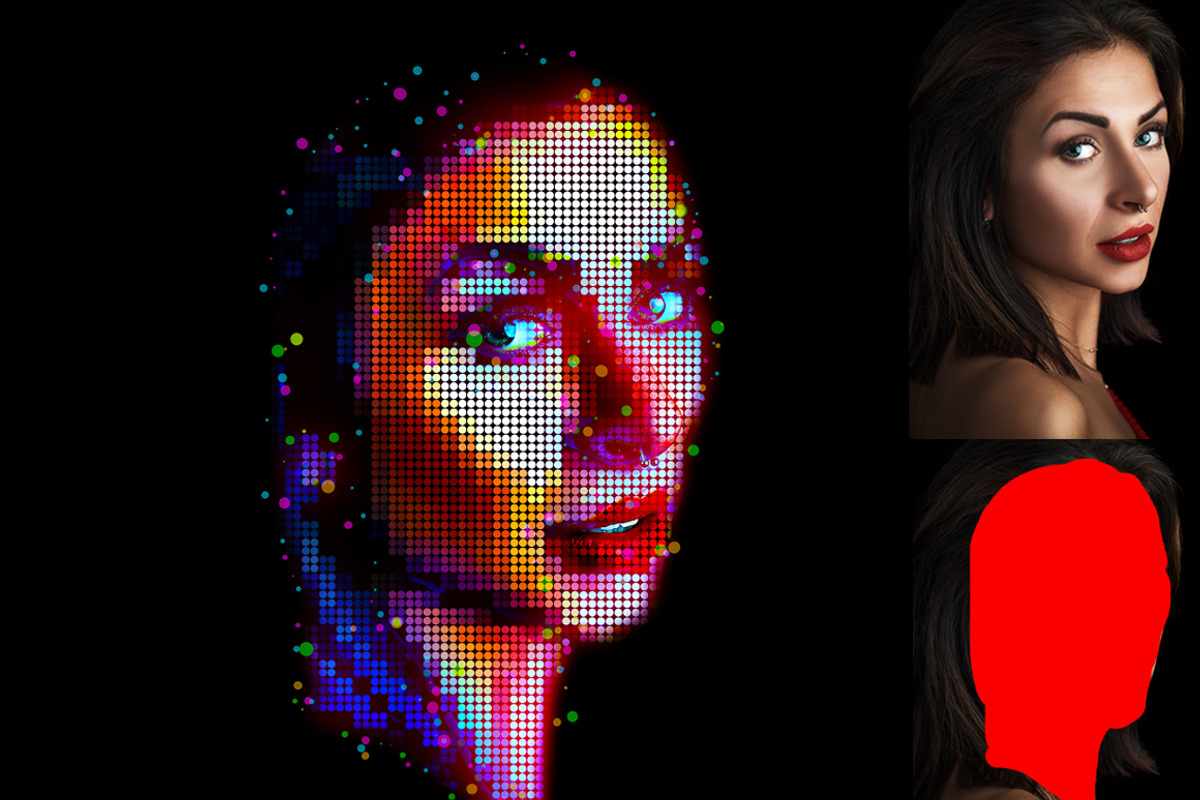 4D Color Pixel Portrait Action, an Action Add-On by MRI STUDIO