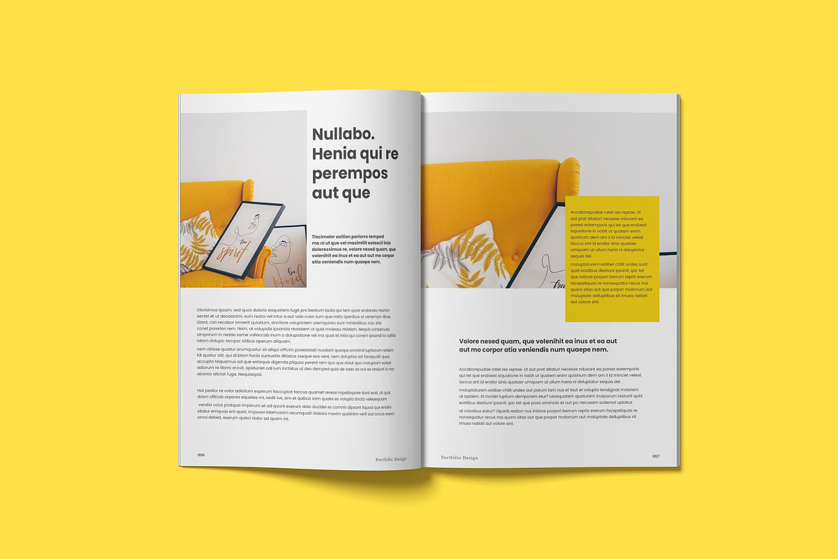Multipurpose Yellow Portfolio Layout | Creative Market