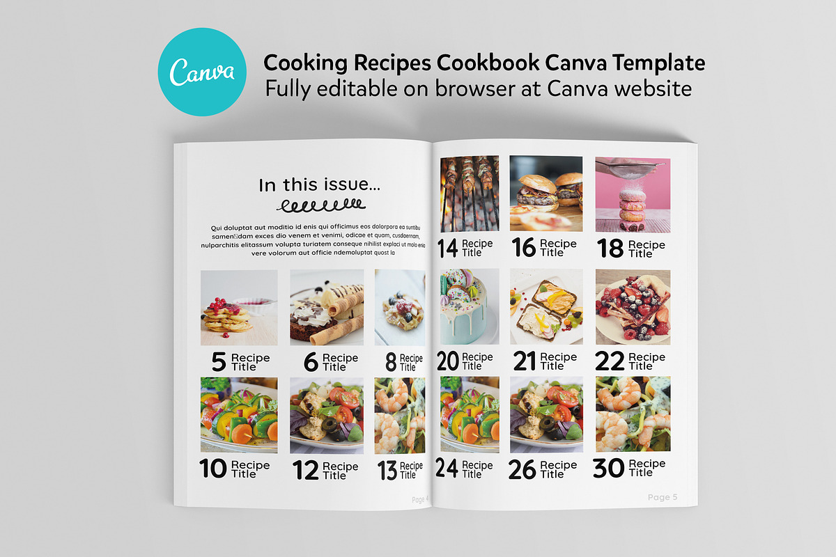 Cooking Cookbook Canva Template, a Magazine Template by DeLaGranSiete