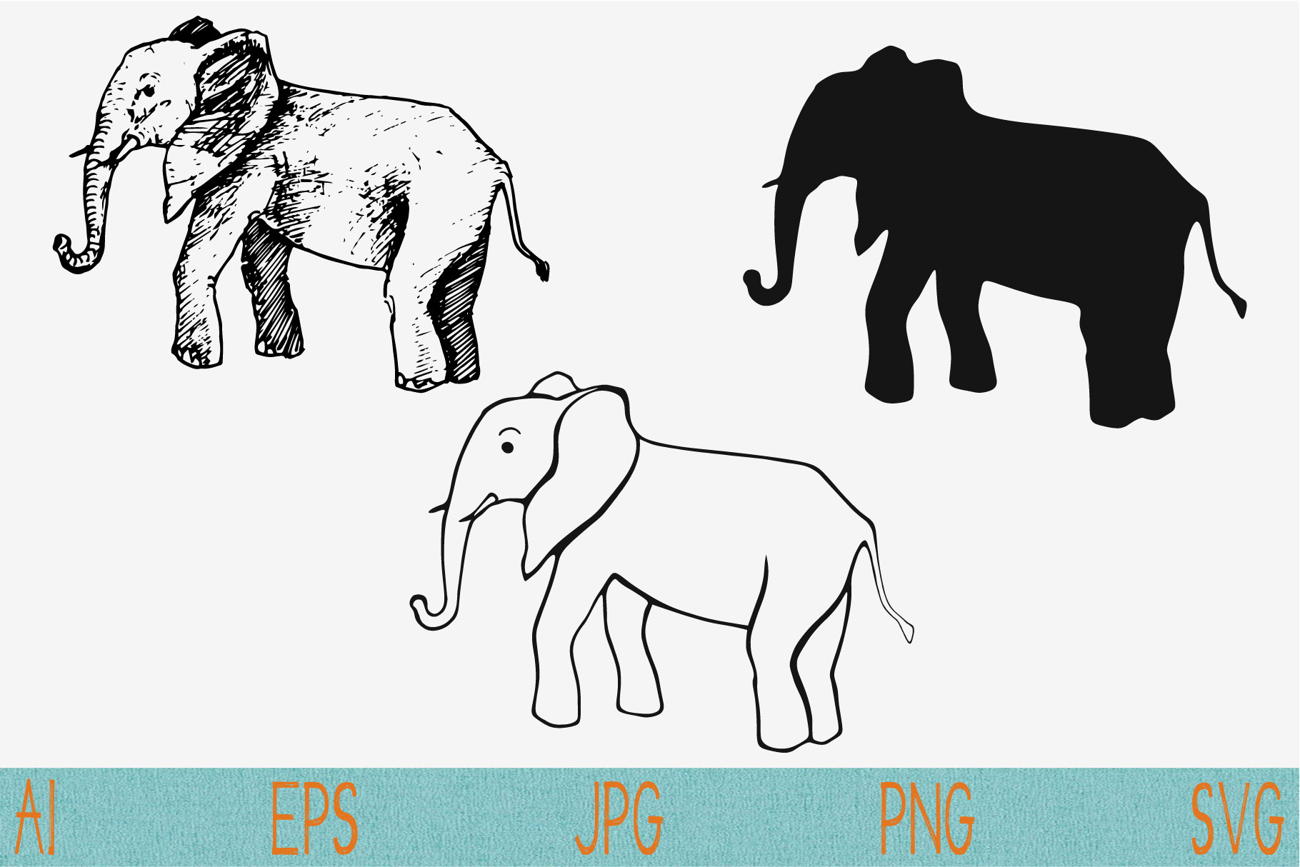 Elephant vector SVG PNG JPEG, an Object Graphic by FileVectorSVG