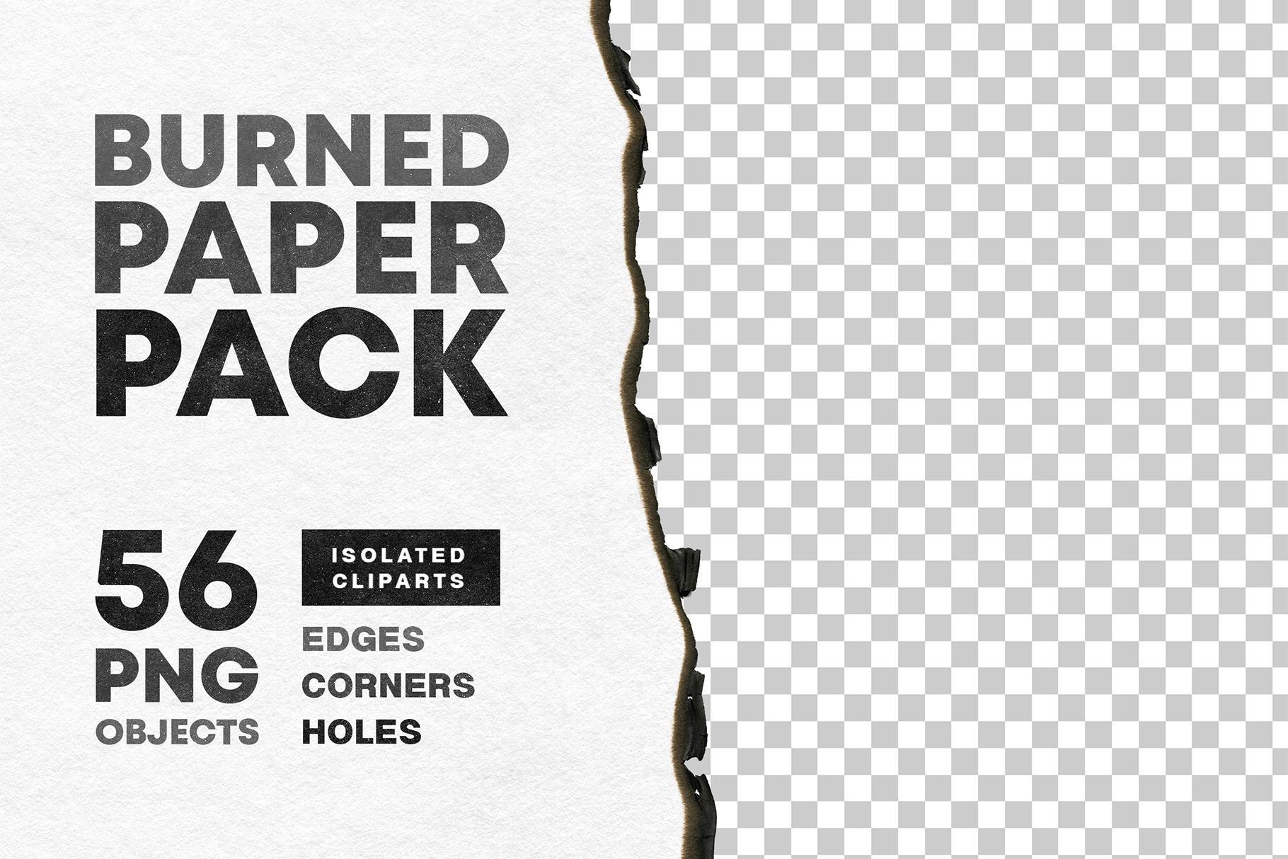 BURNED PAPER PACK (Isolated clipart), a Texture Graphic by BORT GRAPHIC