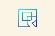 Letter R monoline logo vector design