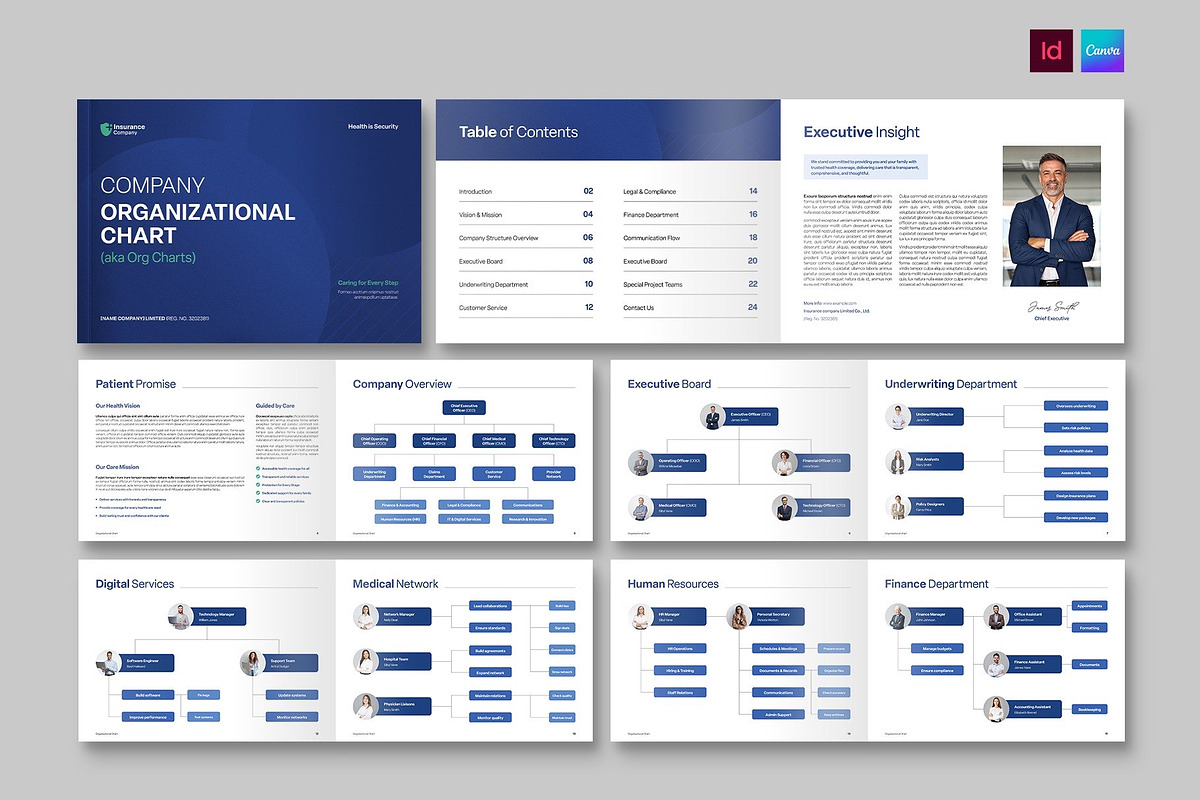Organizational Chart Template, a Brochure Template by BrandPacks