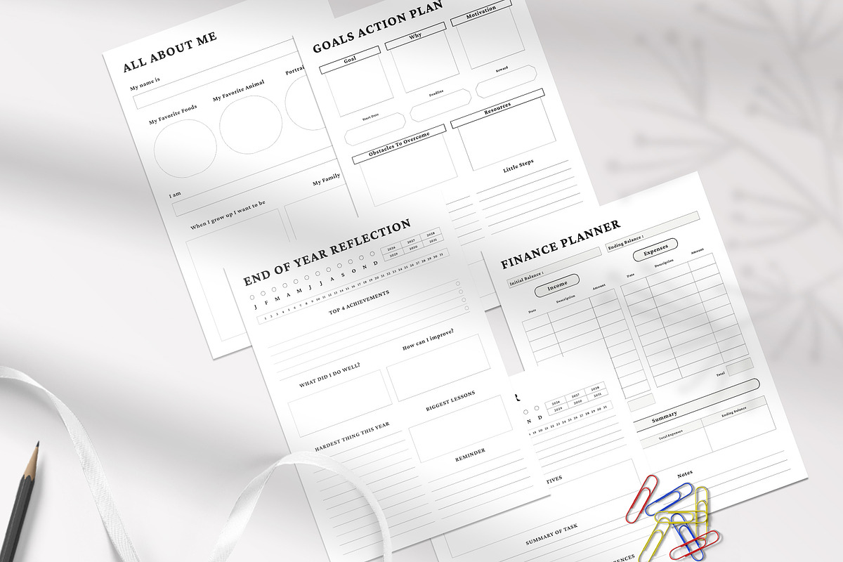 Ultimate Planner Bundle and Journal, a Stationery Template by Design Zone