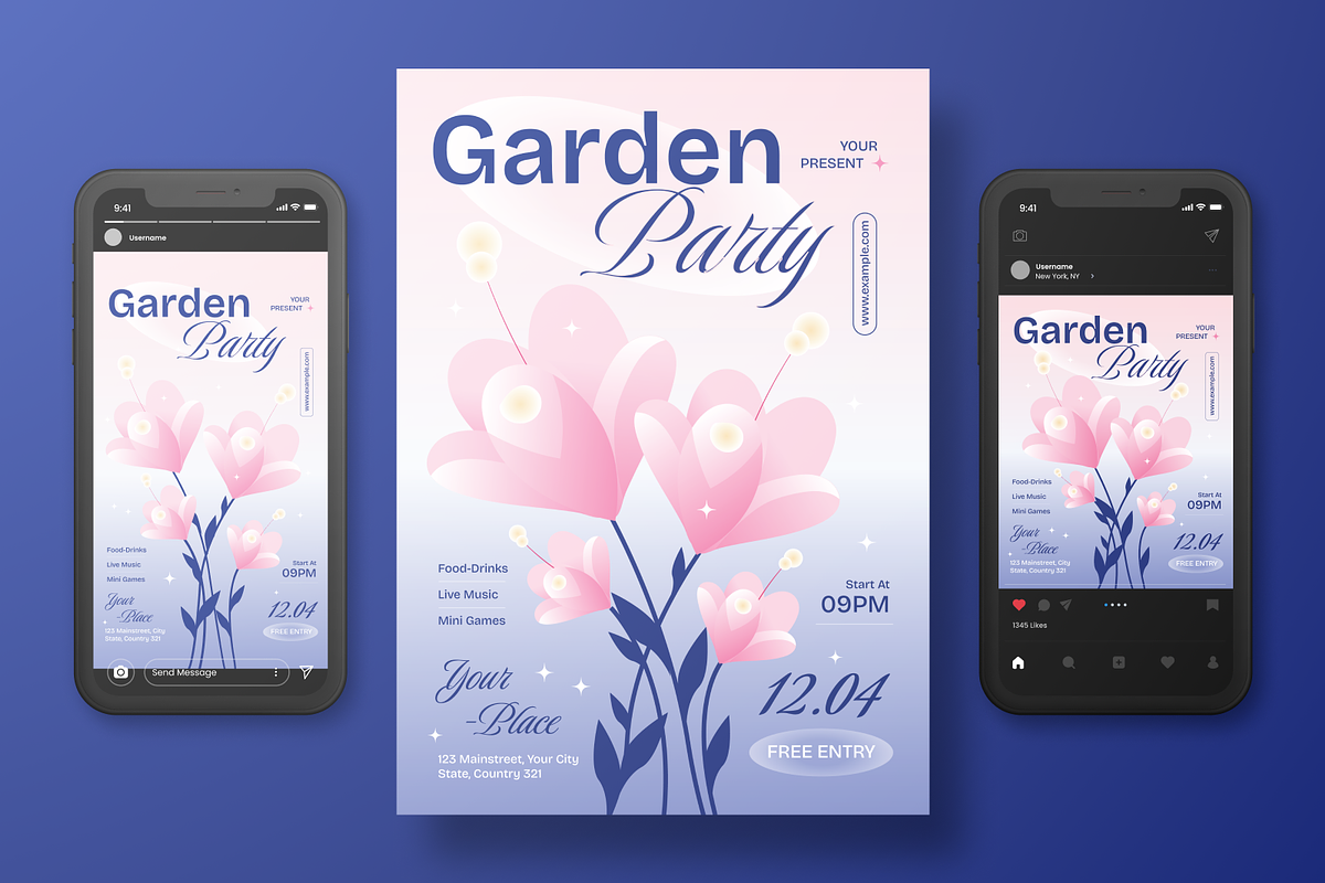 Garden Party Flyer, a Flyer Template by Annora Studio