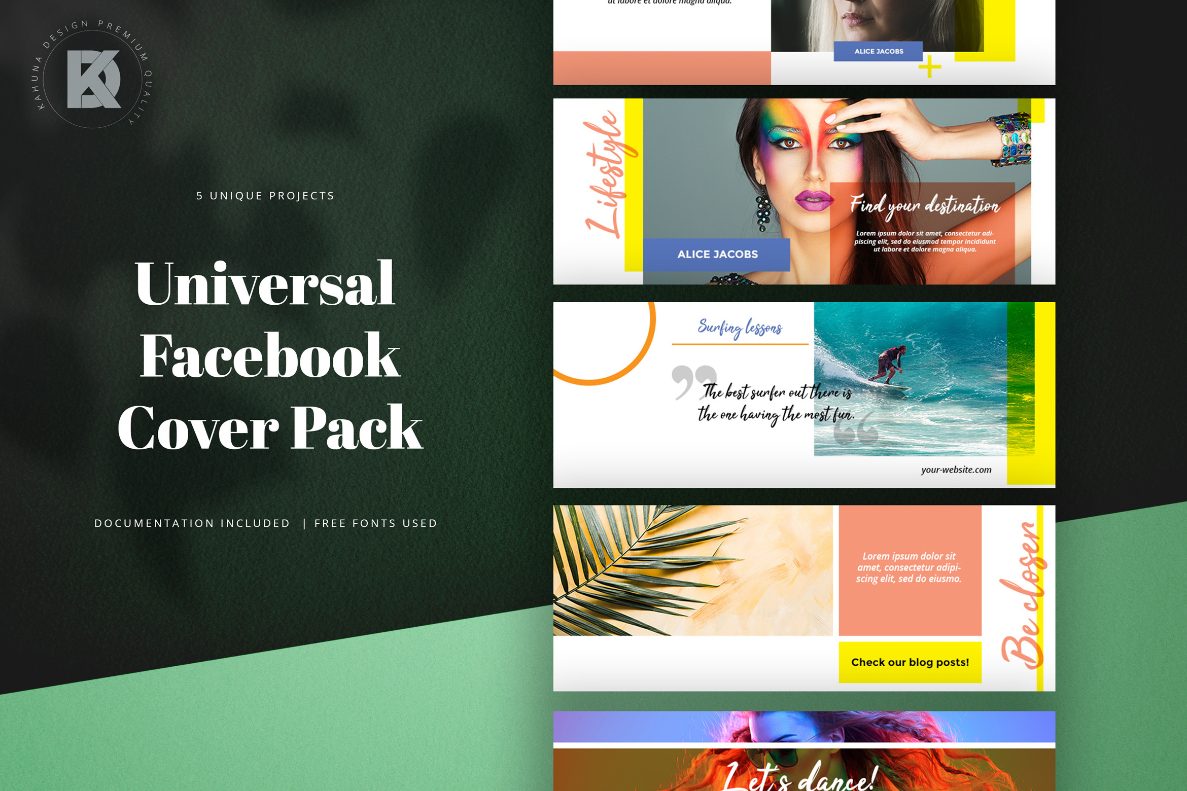 Facebook Cover Universal Pack, a Social Media Template by Kahuna Design