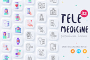 Telemedicine | 32 Icons Set, an Outline Icon by Marina Silence ...