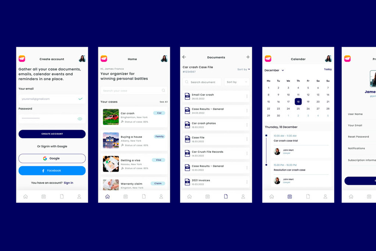 Lawyer, Legal documents App Ui kit, an App Template by nagaredesignstudio