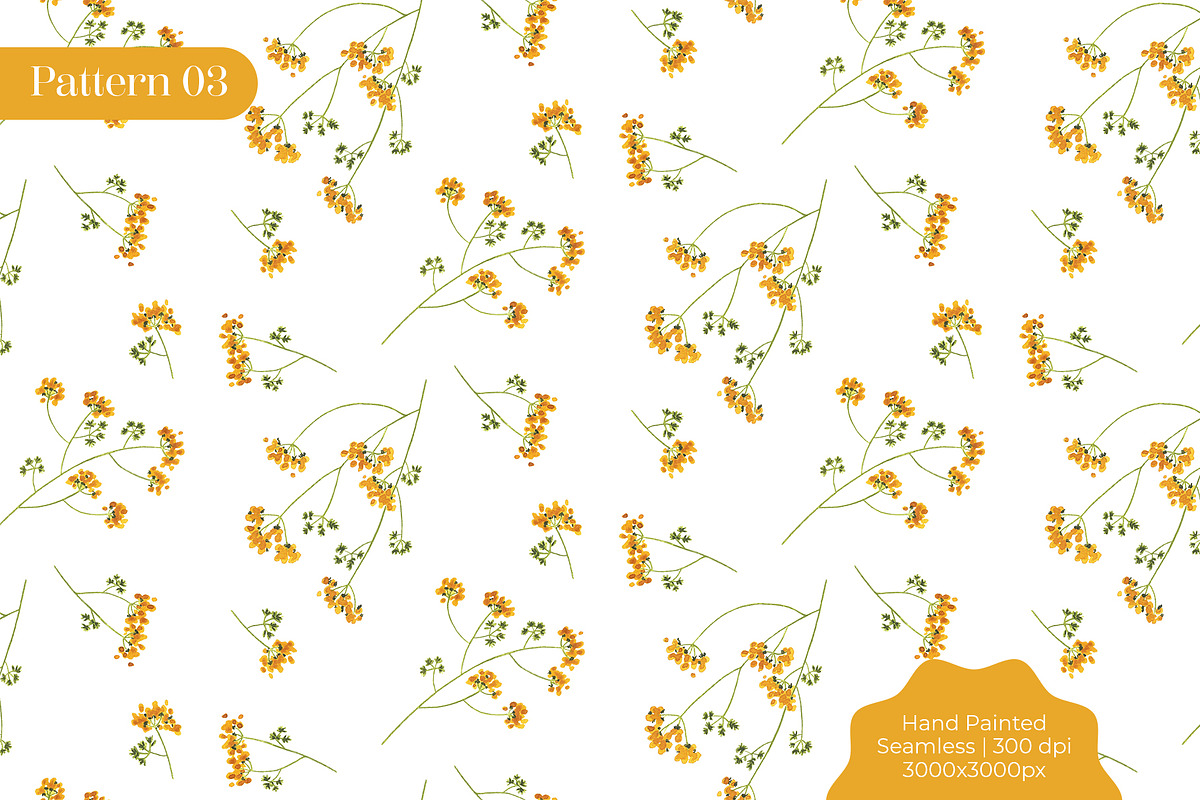Dainty Yellow Floral Pattern