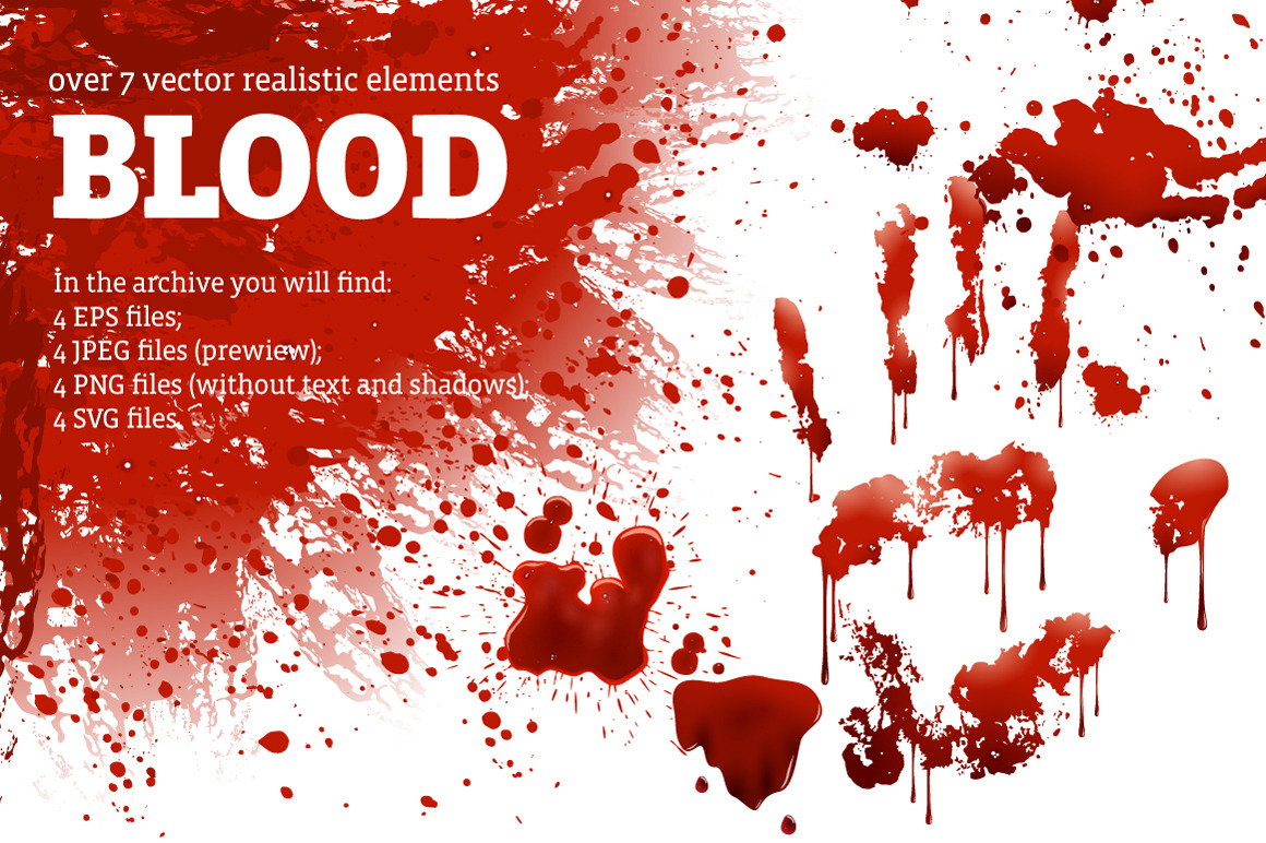 Blood Spots Set, a Texture Graphic by Macrovector | Creative Market