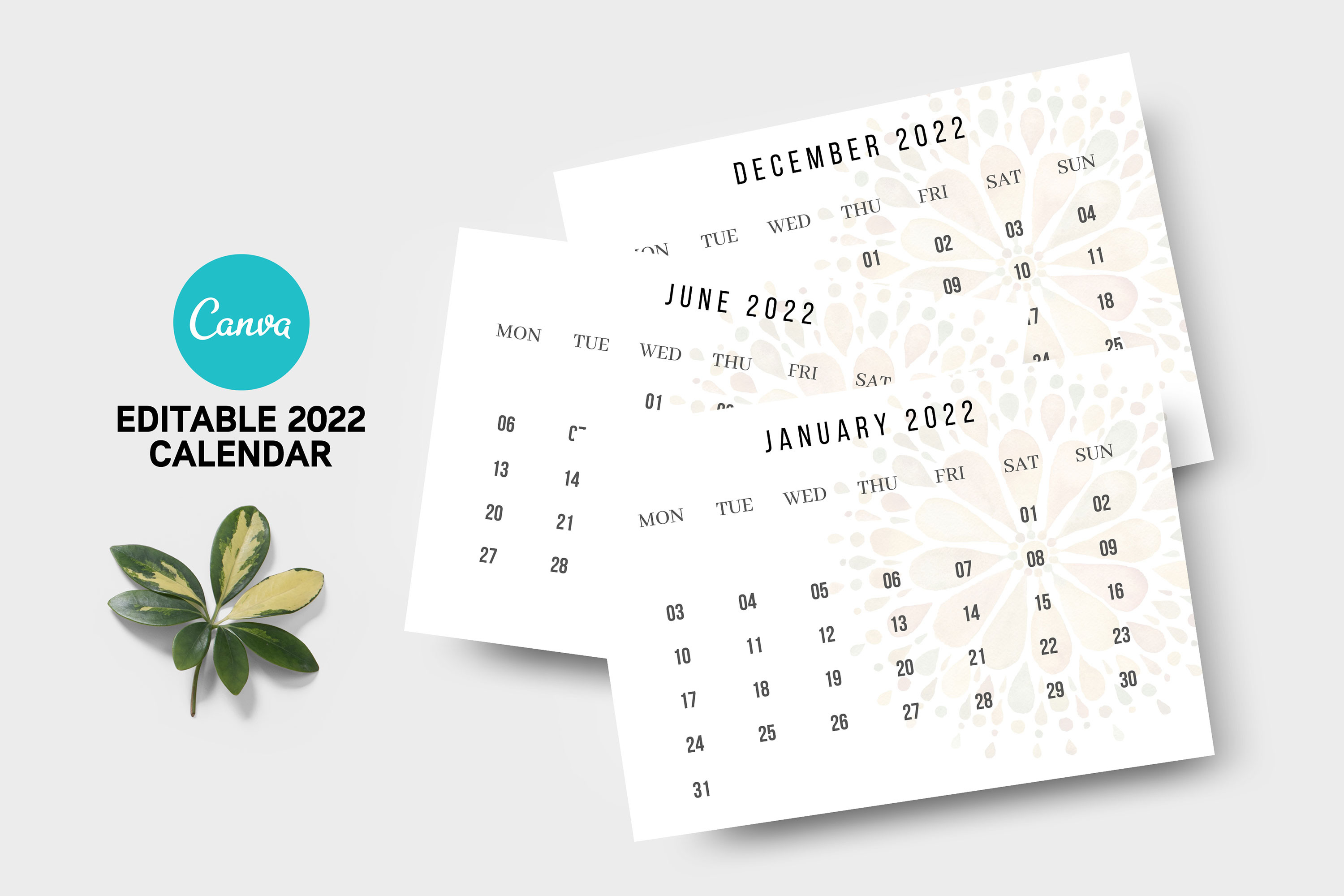 Editable Canva 2022 Calendar, a Stationery Template by Ultimate ...