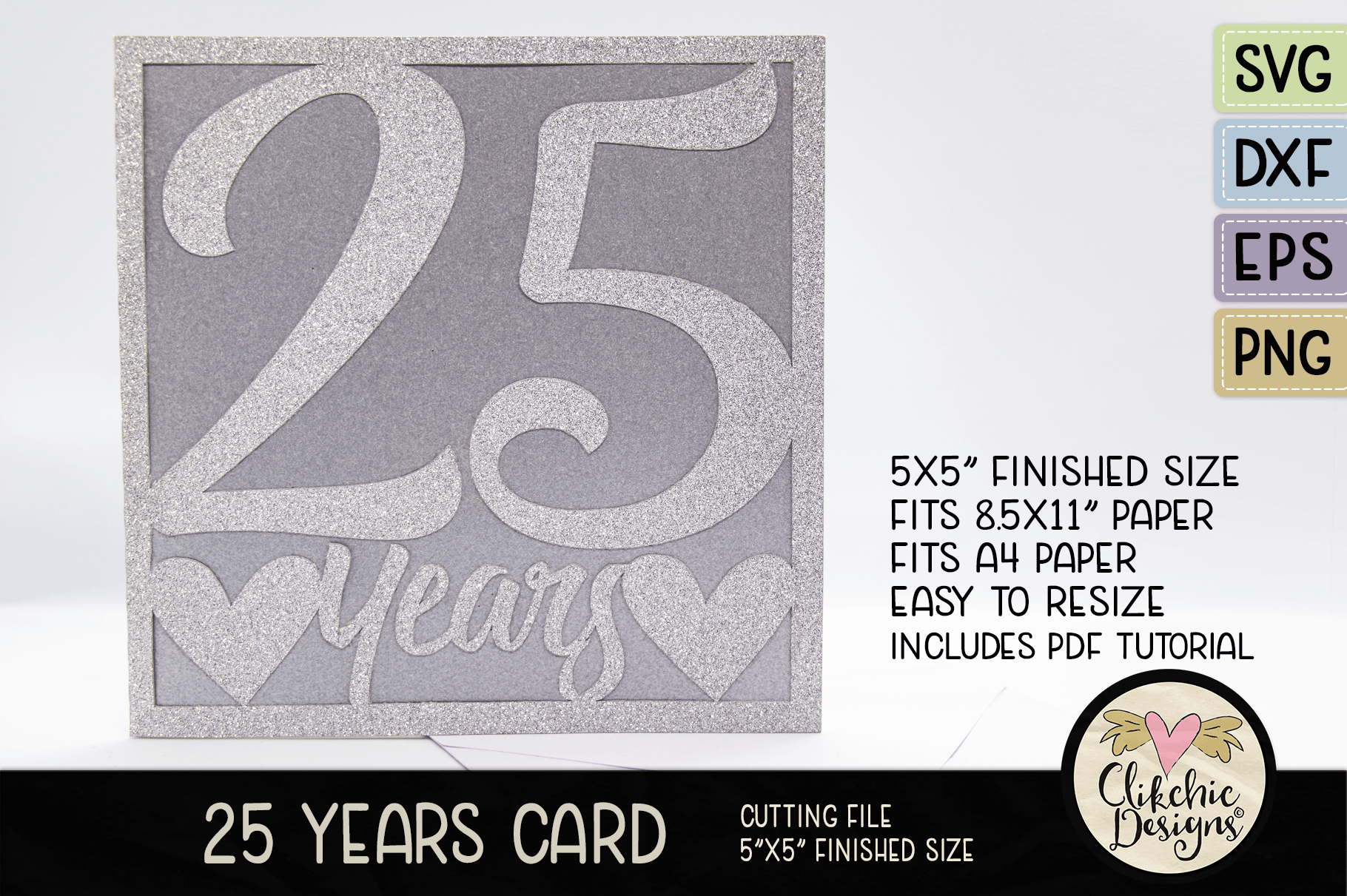 25 Years Anniversary / Birthday SVG, an Invitation Template by Clikchic ...