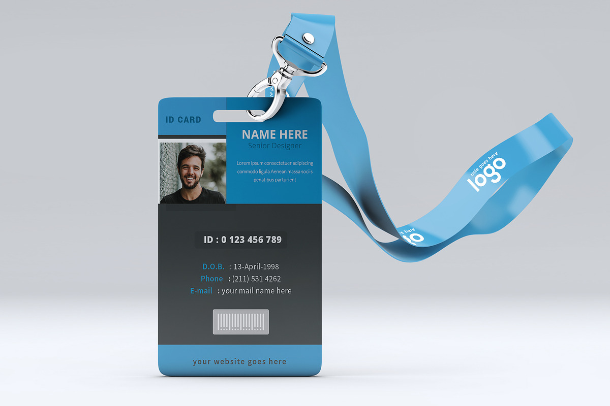 Blue and Black ID Card Design, a Stationery Template by ZAAS | Creative ...