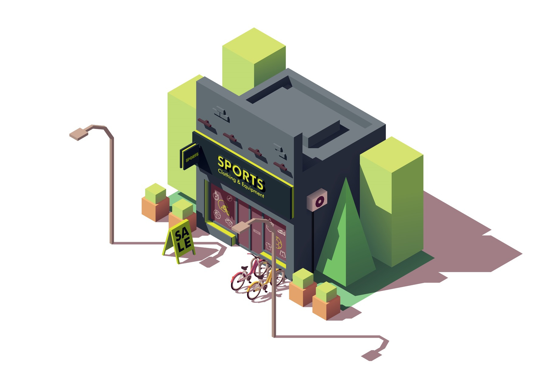 Isometric sports and fitness store, a Sport Illustration by tele52