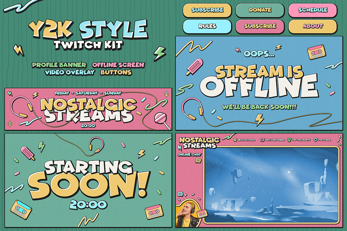 Y2K Design Bundle, a Design Template by Andrew Skoch Design