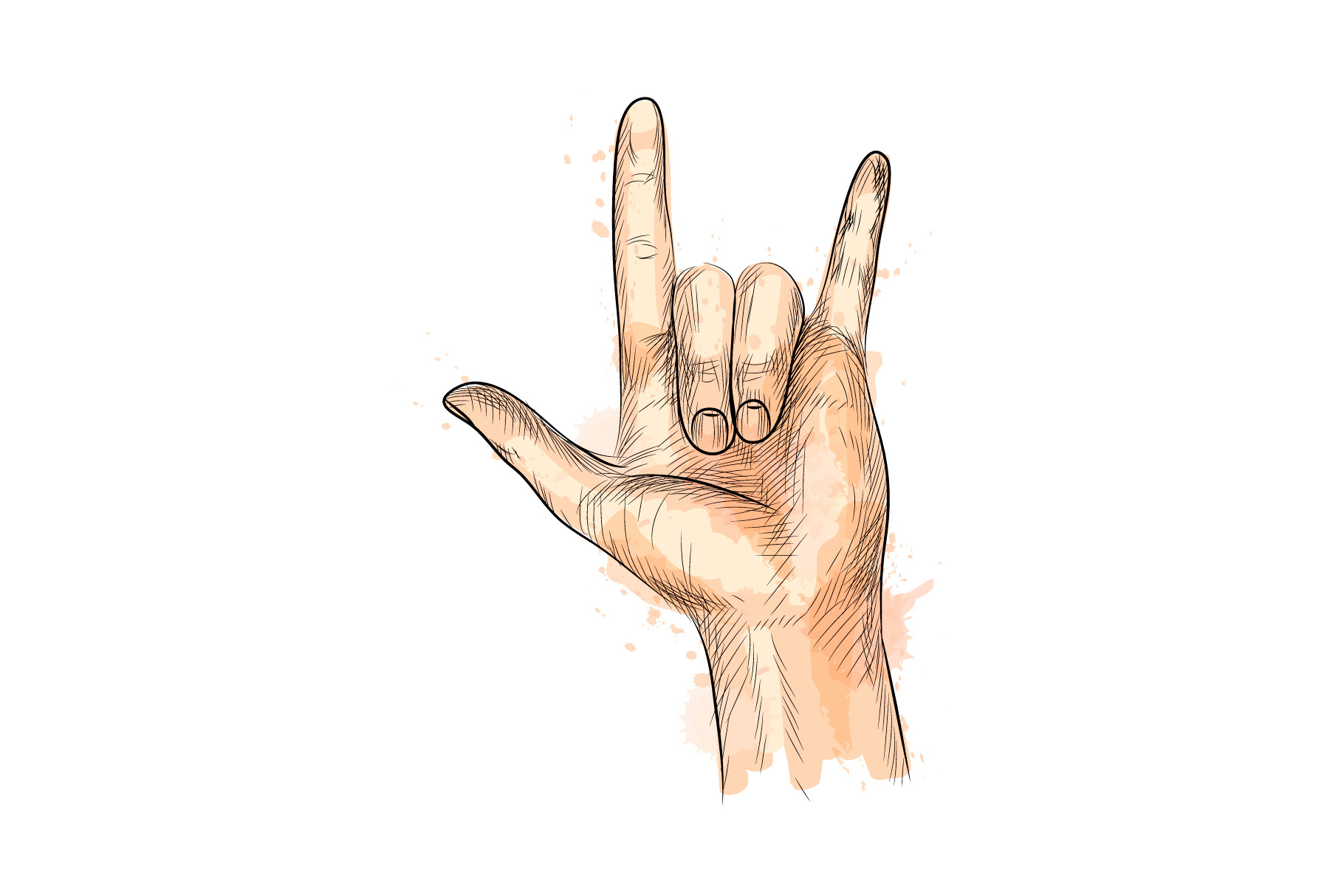 Hand showing Rock gesture, a Person Illustration by 3D Tai
