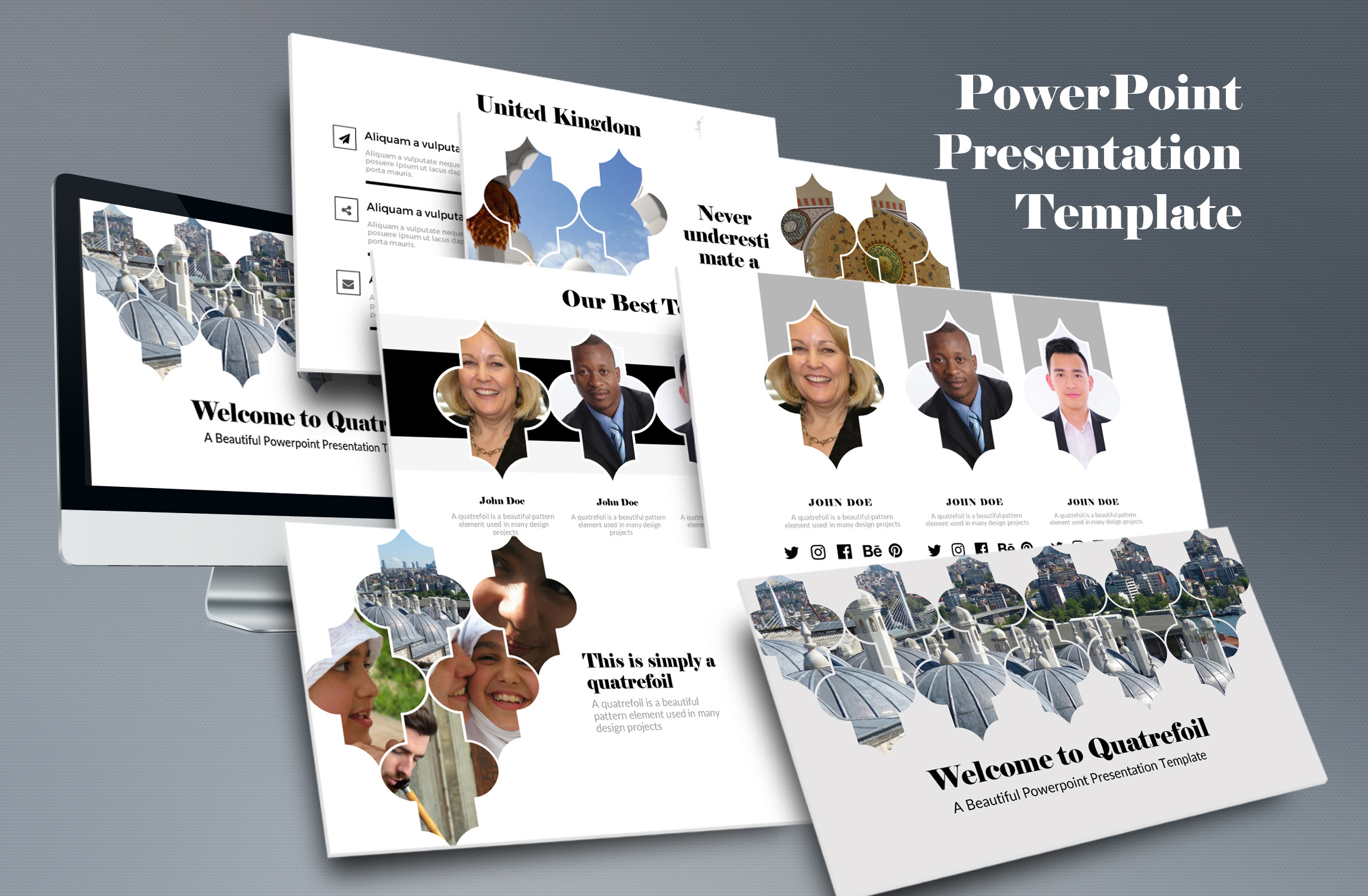 Quatrefoil PPT Template, a Presentation Template by Inkpower