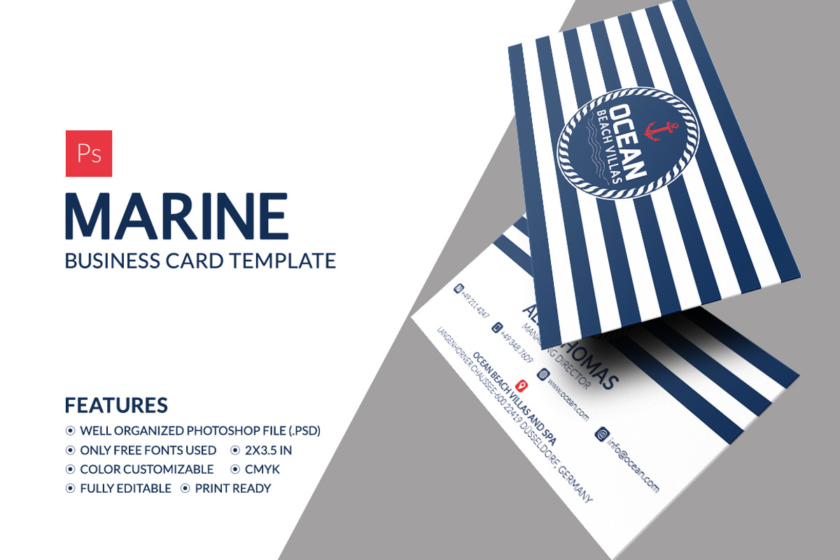 Marine Business Card, a Business Card Template by Marvel