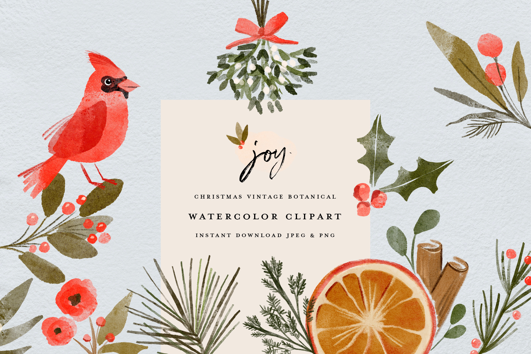 Christmas watercolor clipart, an Illustration by beatriceviyiwi ...