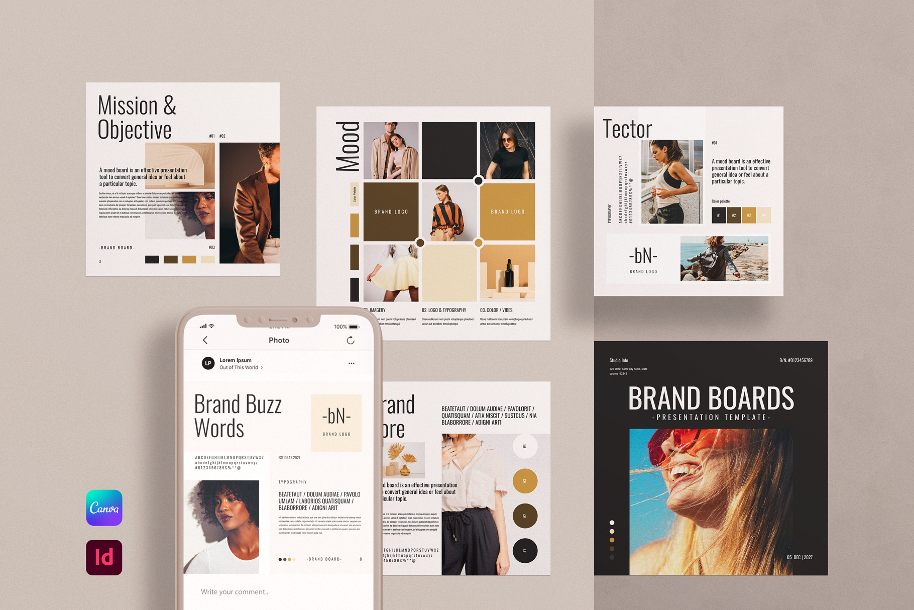Brand & Mood Board Social Media Post, a Social Media Template by ...