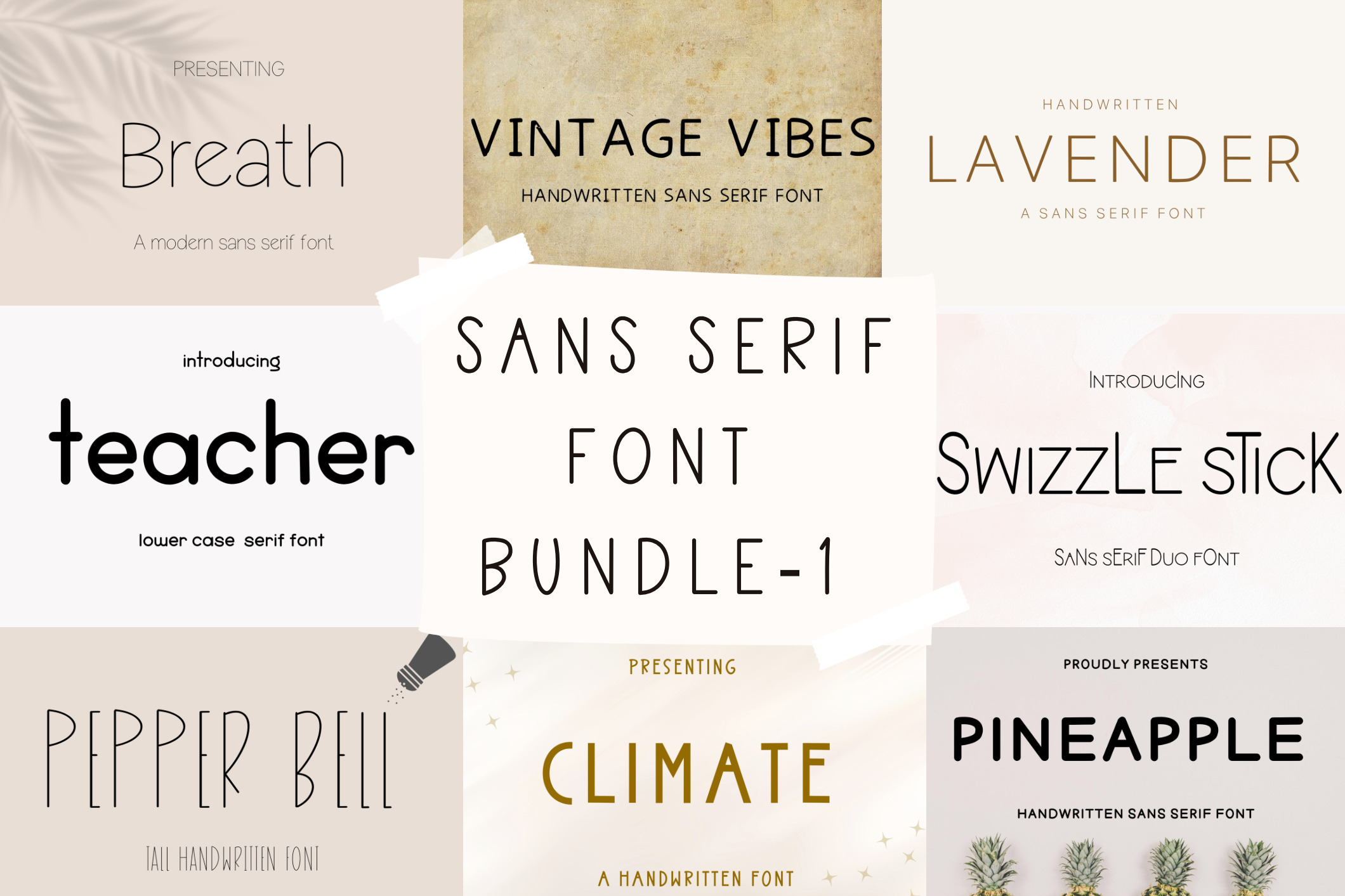 Sans serif font bundle - Handwritten, a Sans Serif Font by Sk designs