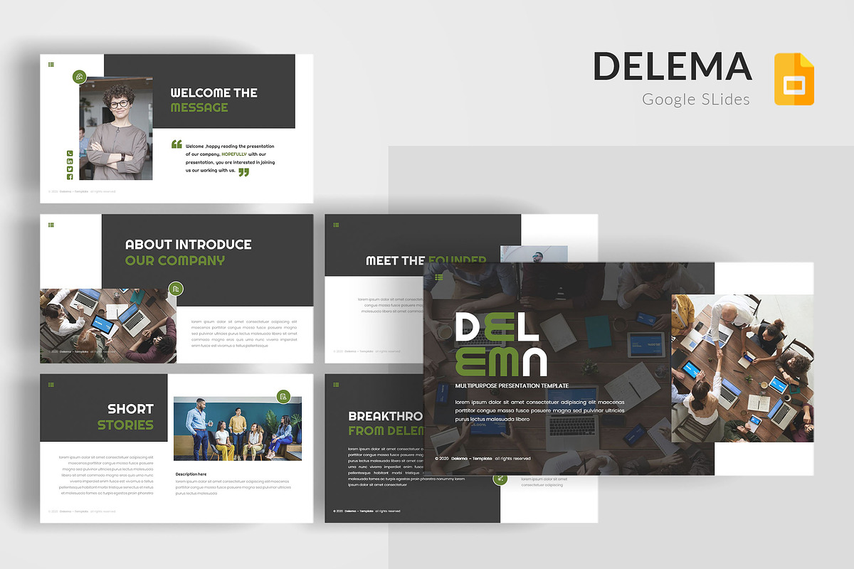 Delema - Google Slide Template, a Presentation Template by AQR Studio