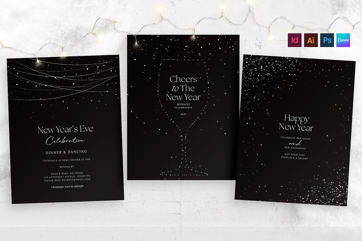 NYE New Years Eve Poster Flyer Templ, a Flyer Template by BrandPacks