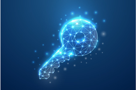 3d Key low poly symbol, a Technology Illustration by GraphiShop