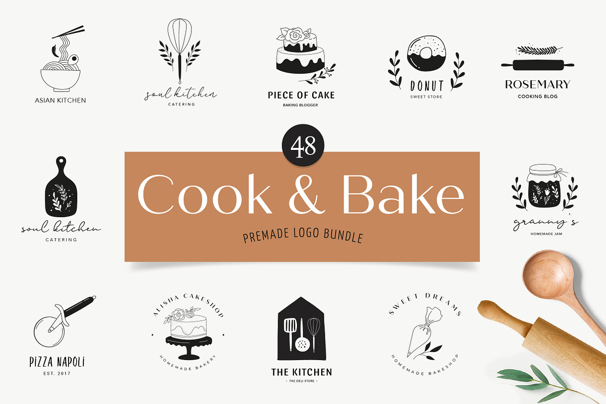 Cook & Bake logos collection, a Branding & Logo Template by Marish