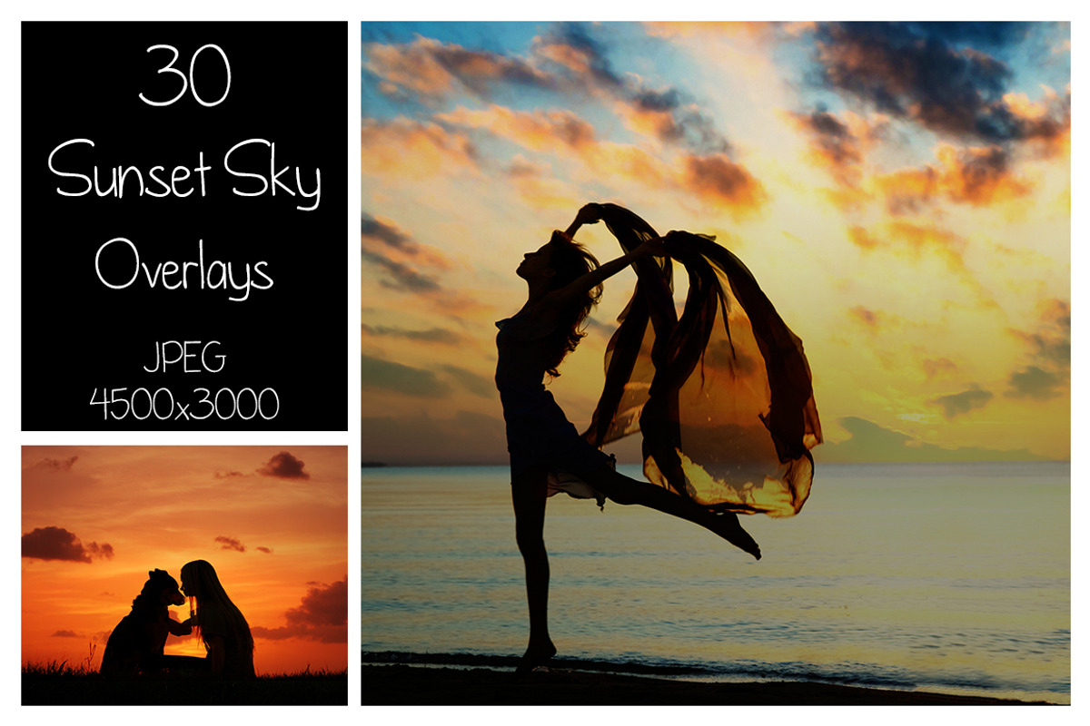 30 Dramatic Sunset Sky Overlays, a Texture Graphic by LovePhotoMoment