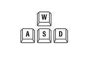 WASD computer keyboard buttons, a Technology Illustration by DG-Market