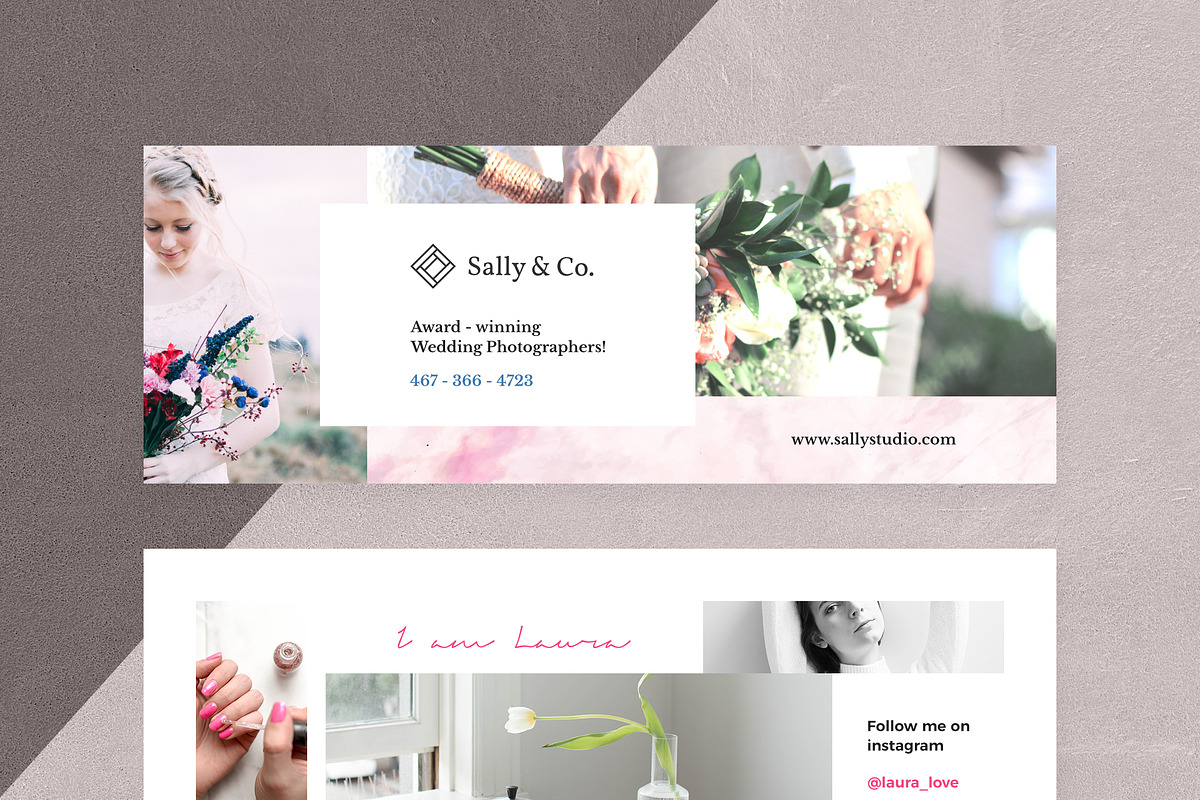 Marble Facebook Cover Pack, a Social Media Template by Crevo Studio