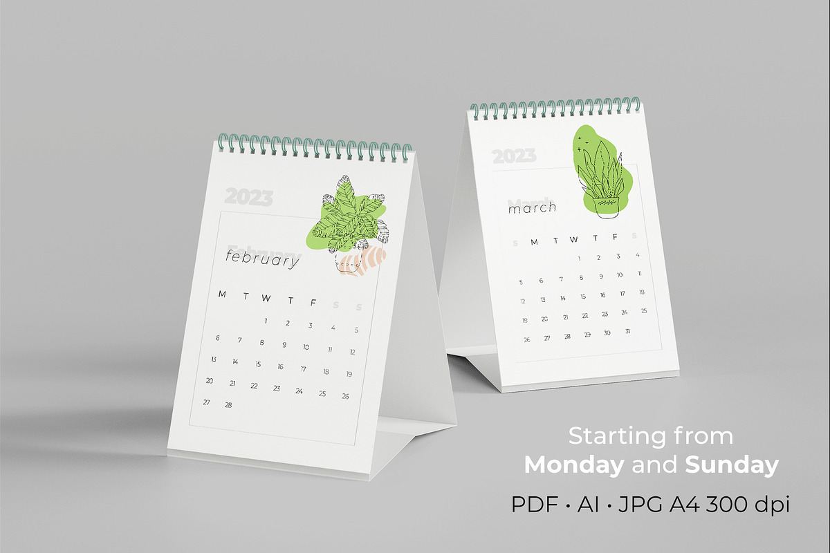 Floral Boho Calendar Template 2023, a Stationery Template by Rose Design