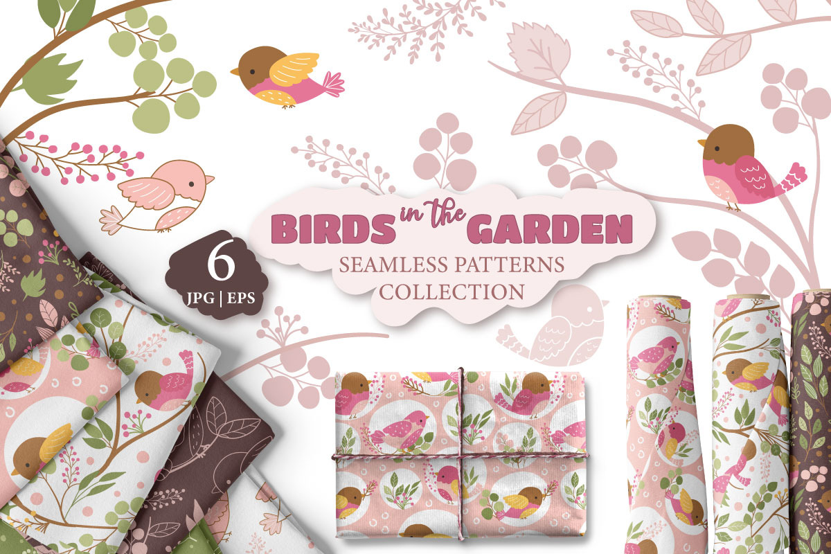 Cute Birds In The Garden Patterns