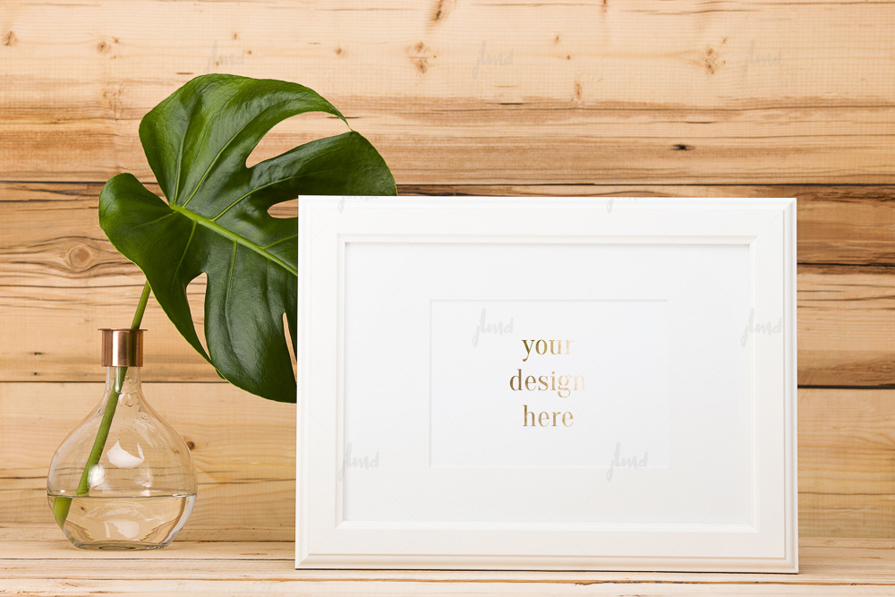 Frame with monstera deliciosa ♥, a Print Template by JustLikeMyDesktop