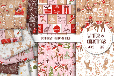 Christmas papers pack | Graphic Patterns ~ Creative Market