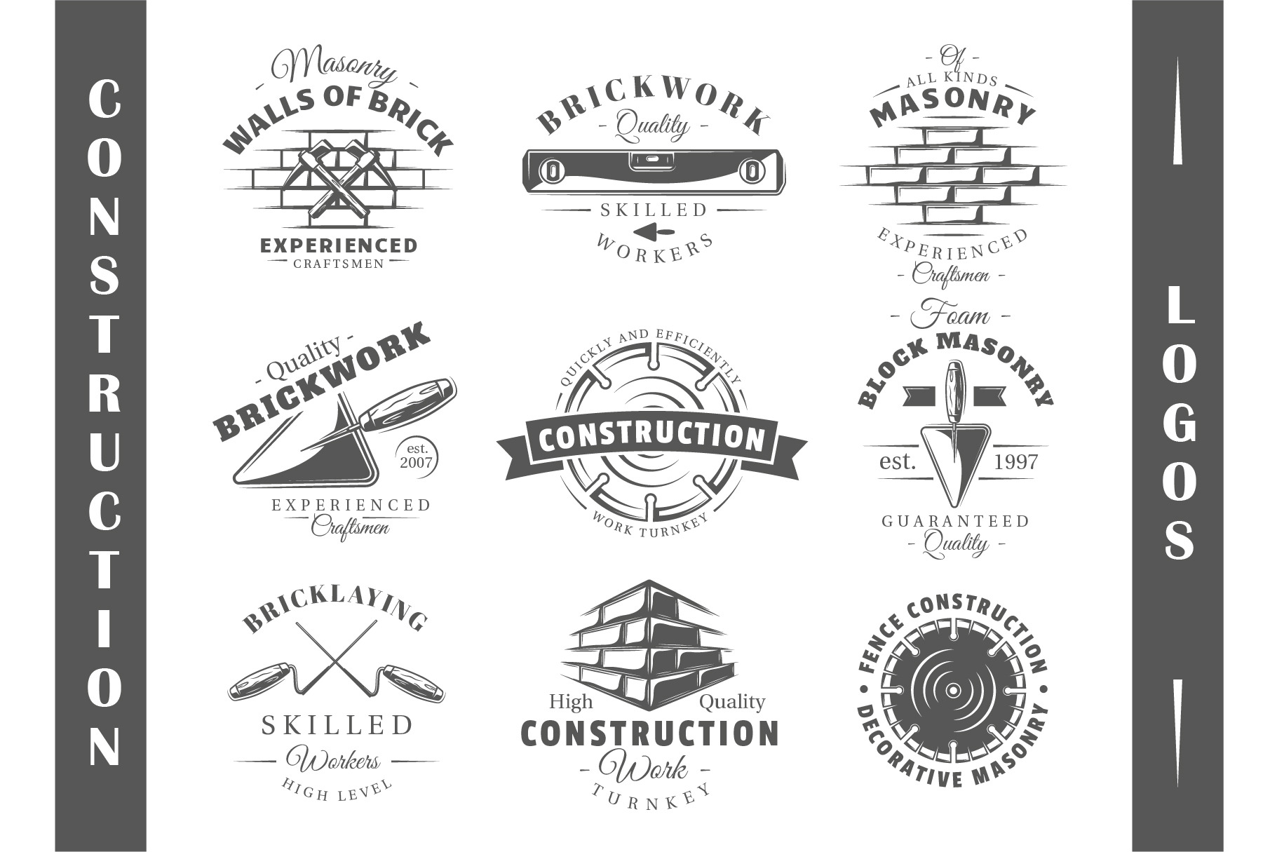 9 Construction Logos Templates Vol.1, a Branding & Logo Template by Art ...
