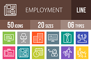 50 Employment Line Multicolor Icons, an Outline Icon by IconBunny